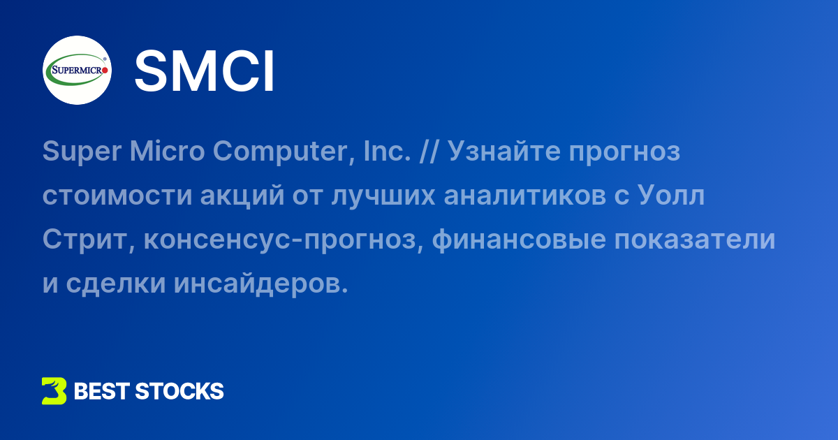 Прогноз акций Super Micro Computer (SMCI) 2025-2026 | BestStocks
